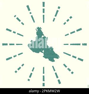 Krk vintage map. Grunge map of the island with distressed texture. Krk ...