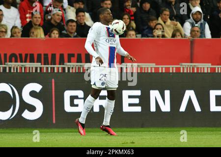 Nuno Mendes during the Ligue 1 football (soccer) match Paris Saint ...