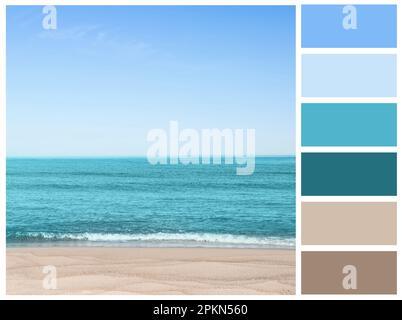 Color palette appropriate to photo of calm sea on sunny day Stock Photo ...