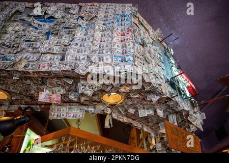 Wall of Dollar Bill Tips Signed Stock Photo - Alamy