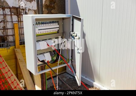 Installation of an electrical cabinet with automatic fuses or circuit ...