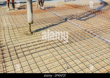 Build over sewer pipe. Foundation over sewer pipe drainage system Stock ...