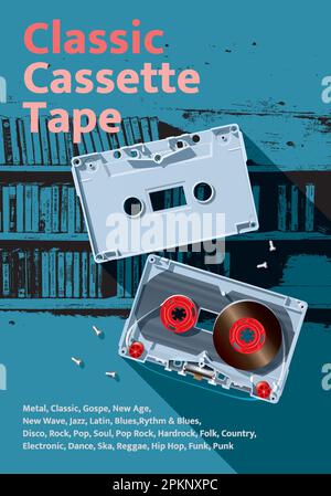 classic cassette tape vintage poster Stock Vector Image & Art - Alamy