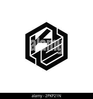 KS Logo monogram with hexagon geometric shape isolated outline design ...