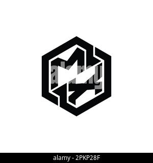 MX Logo monogram hexagon shape with geometric abstract isolated outline design template Stock ...