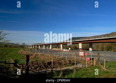 The A487 New Dyfi Bridge under construction. POWYS WALES UK Stock Photo ...