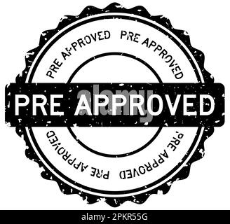 Grunge black pre approved word rubber seal stamp on white background Stock Vector Image & Art ...