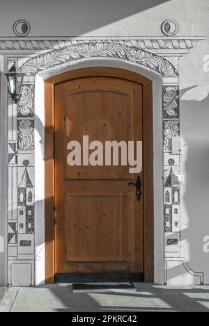 Entrance of an Engadin house decorated with Sgraffito ornaments from ...