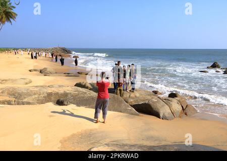 December 28 2022 - Kannur, Kerala in India: people visit the Peralassery Temple near Kannur ...
