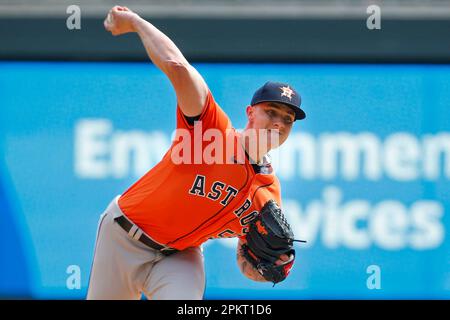 Houston Astros Starting Pitcher Hunter Brown Throws To The Minnesota