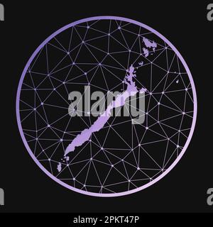 Palawan icon. Island map on dark background. Stylish Palawan map with ...