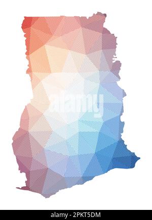 Network map of Ghana. Country digital connections map. Technology ...