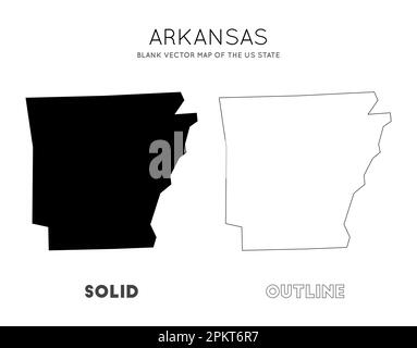 Arkansas map. Blank vector map of the Us State with counties. Borders ...