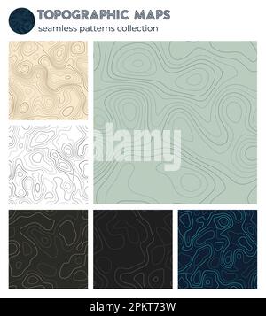 Seamless topographic map pattern. Vector seamless background Stock ...