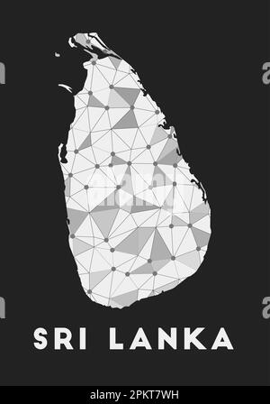 Network map of Sri Lanka. Country digital connections map. Technology ...