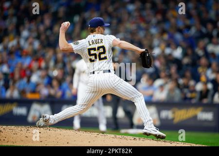 Milwaukee Brewers pitcher Eric Lauer poses during spring training ...
