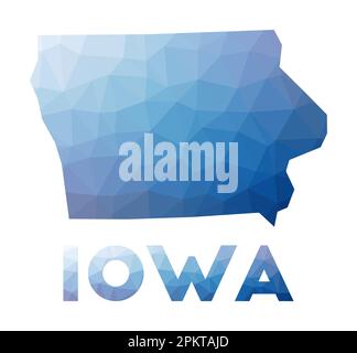 Network map of Iowa. US state digital connections map. Technology ...