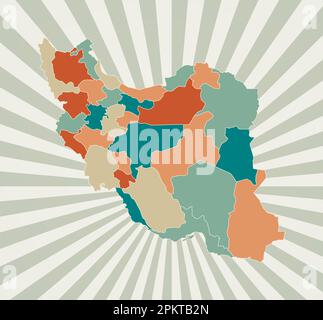 Journey to Iran, illustration with a map of Iran. Background with ...