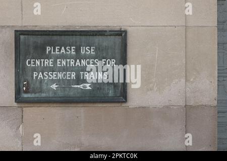 Passenger direction sign at Train station (wayfinding Stock Photo - Alamy