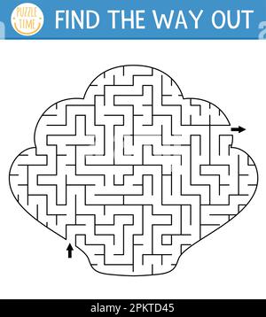 Labyrinth maze of cartoon funny underwater animals and fish. Vector ...