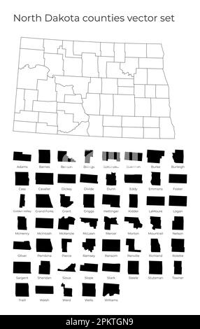 North Dakota outline map set Stock Vector Image & Art - Alamy