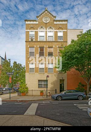134 Boerum Place, in Boerum Hill, Brooklyn, is a low-rise brick ...
