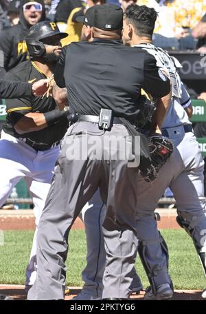 Home plate umpire Ryan Wills gives the catcher a new baseball during an ...