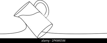 Continuous line drawing of water jug. Line art of jug. One line drawing ...