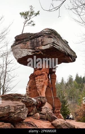 Hinterweidenthal, Germany. 07th Apr, 2023. The so-called "Devil's Table ...