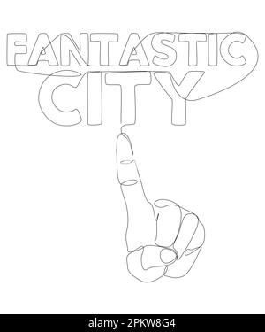 One continuous line of Fantastic word. Thin Line Illustration vector ...