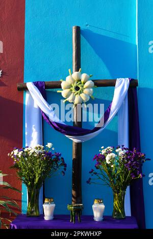 Small altar setup in front of a house in preparation for the Good ...