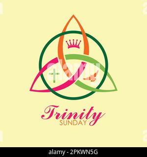 Trinity Sunday with religious trinity symbol, modern background vector ...