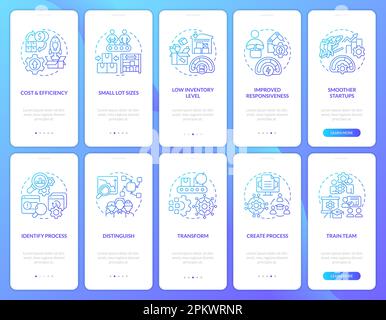 5S methodology blue onboarding mobile app screen Stock Vector Image & Art - Alamy