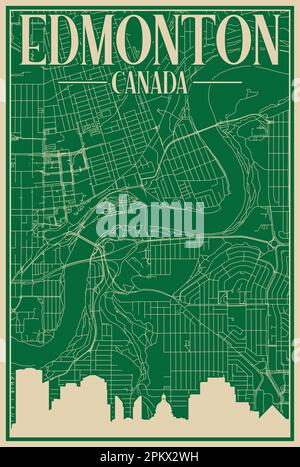 Road network poster of the downtown EDMONTON, CANADA Stock Vector Image ...