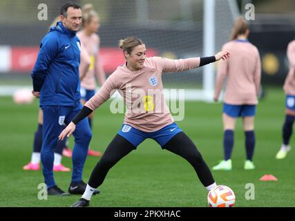 England's Mary Erps during a training session at The Lensbury Resort ...