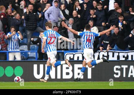 Matty Pearson #4 of Huddersfield Town celebrates his goal to make it 0 ...