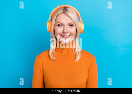 Photo of positive stunning young lady recommend shopping season coupon ...