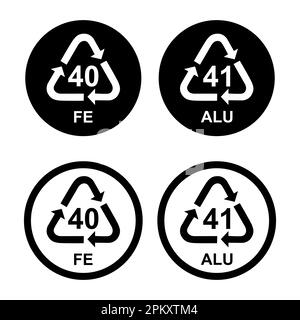 Set of Metals symbol, ecology recycling sign isolated on white ...