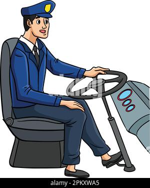 Bus Driver Colored Cartoon Illustration Stock Vector Image & Art - Alamy