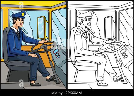 Bus Driver Cartoon Colored Clipart Illustration Stock Vector Image ...