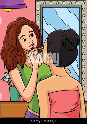 Makeup Artist Cartoon Colored Clipart Illustration Stock Vector Image ...