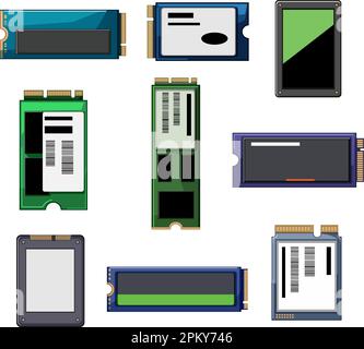 equipment ssd storage cartoon vector illustration Stock Vector Image ...