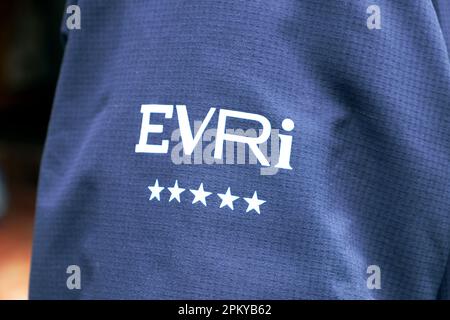 EVRI service provider logo sign letters on an Evri 5 star employee ...