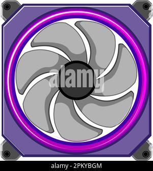 system cooling fan pc cartoon vector illustration Stock Vector Image ...