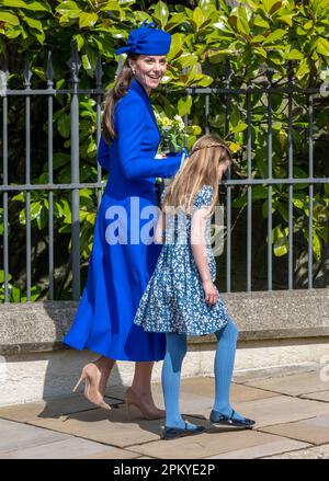 Windsor, England. UK. 09 April, 2023. Princess Charlotte of Wales and ...