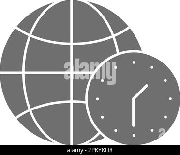 earth hour round clock globe world celebration event Stock Vector Image ...