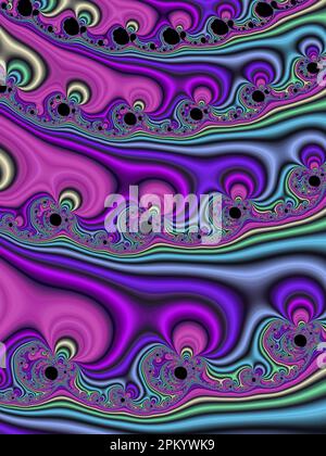 Violet and blue curves forming surreal fractal illustration Stock Photo ...