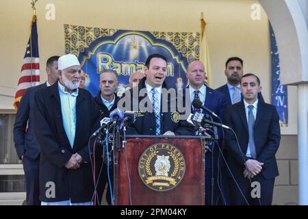 Mayor of Paterson Andre Sayegh delivers his remarks. Mayor of Paterson ...