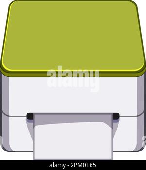 barcode label printer cartoon vector illustration Stock Vector Image ...