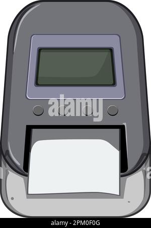 ribbon label printer cartoon vector illustration Stock Vector Image ...
